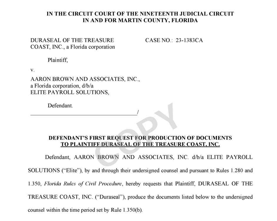Duraseal v Elite Payroll – Martin County Press